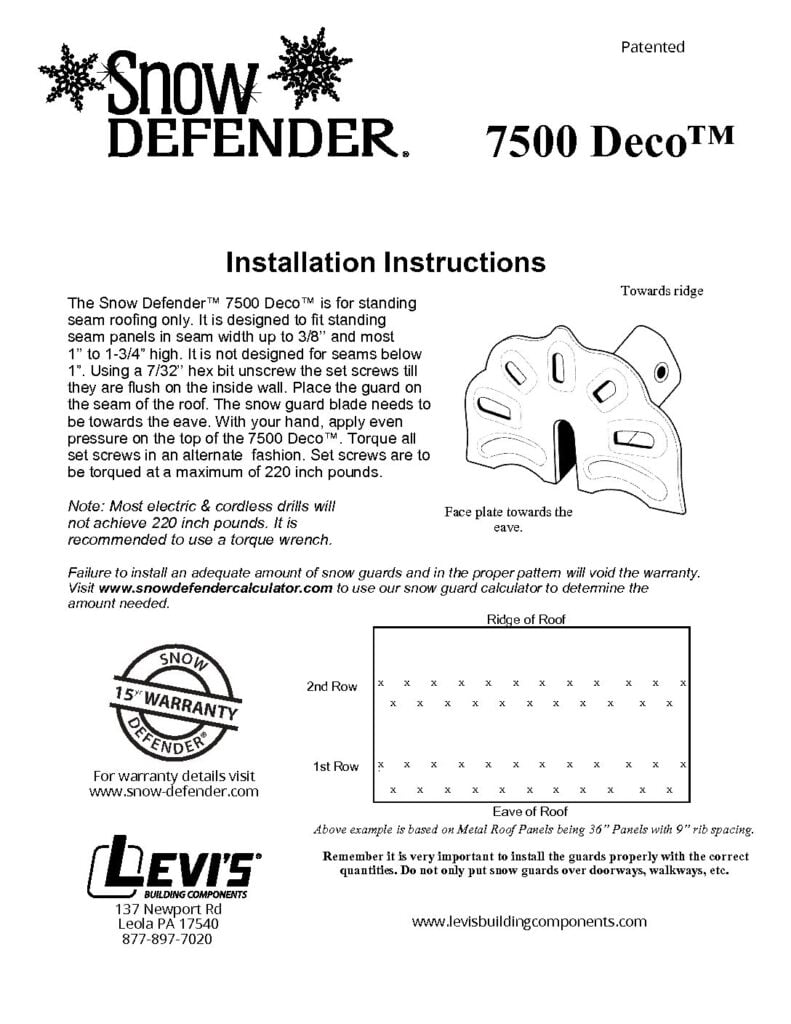 Snow Defender 7500- Powder Coated Snow Guard - The Supply Maverick
